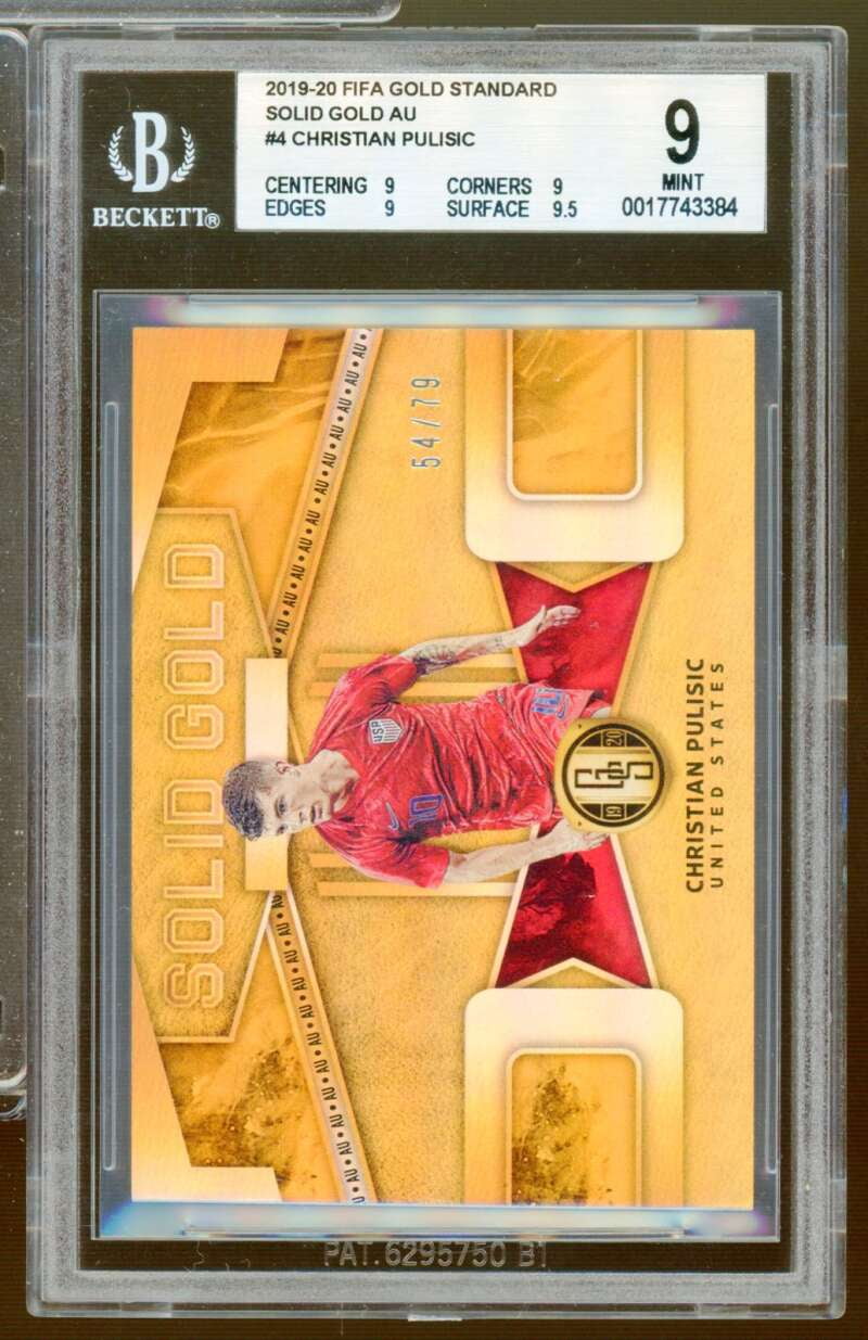 Christian Pulisic Card 2019-20 Fifa Gold Standard Solid Gold AU (pop 1 ...