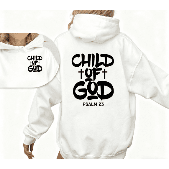 Christian Pullover Hoodie for Women, Front Simple Cross Back Bold ...