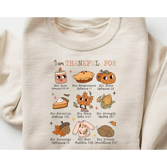 Christian Pumpkin Bow Fall Sweatshirt: "I Am Thankful For" Bible Verse ...
