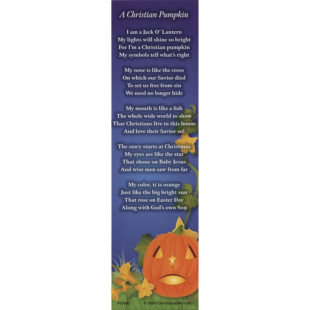Christian Pumpkin Prayer Bookmark Pkg of 25 - Walmart.com