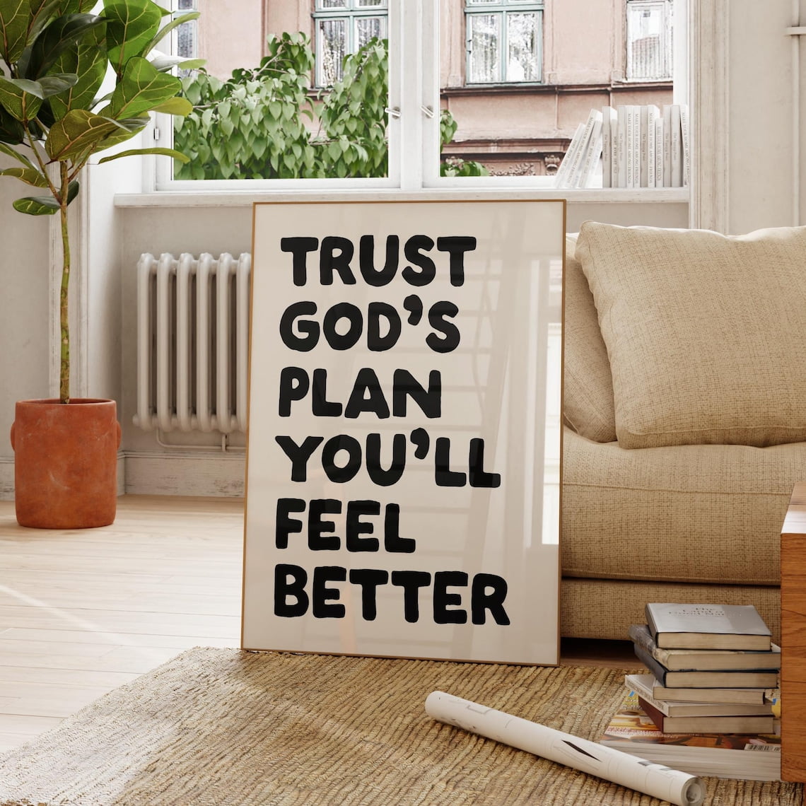 Christian Quote Art Print, Trendy Bible Verse Home Decor #1570 ...