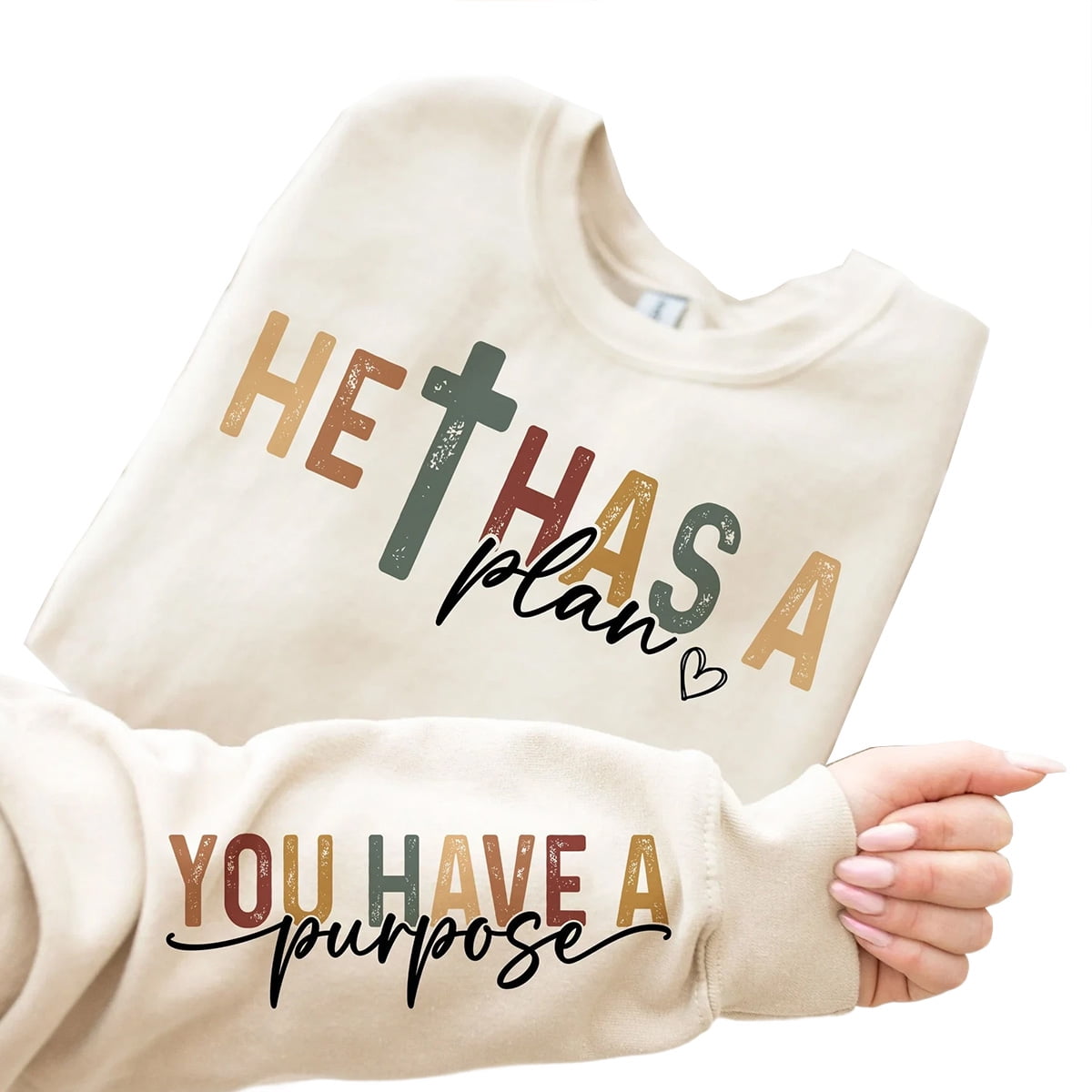 Christian Quote Sweatshirt – “He Has a Plan, You Have a Purpose ...
