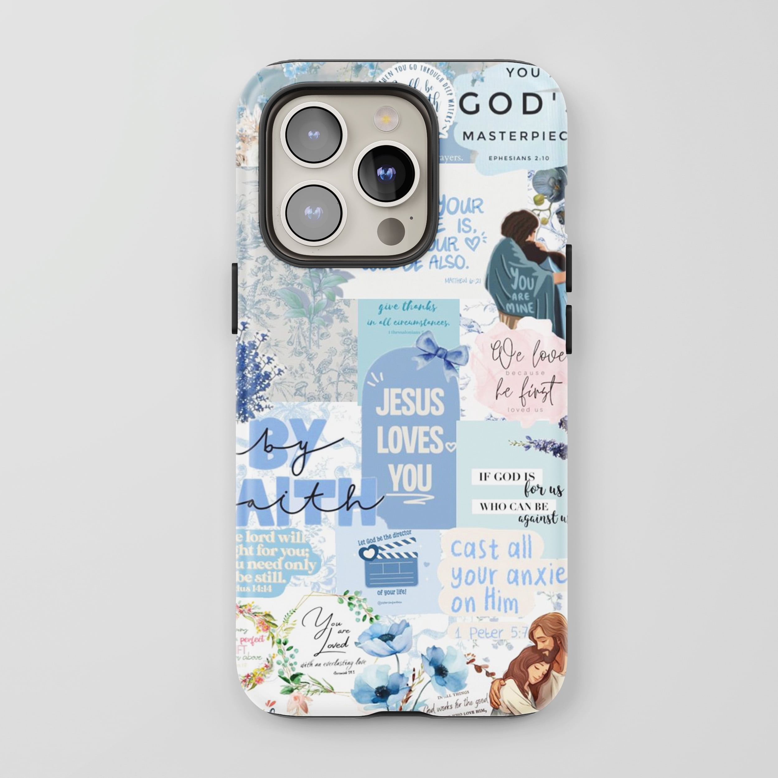 Christian Quotes For All iPhone Series Protective Phone Case Watercolor ...