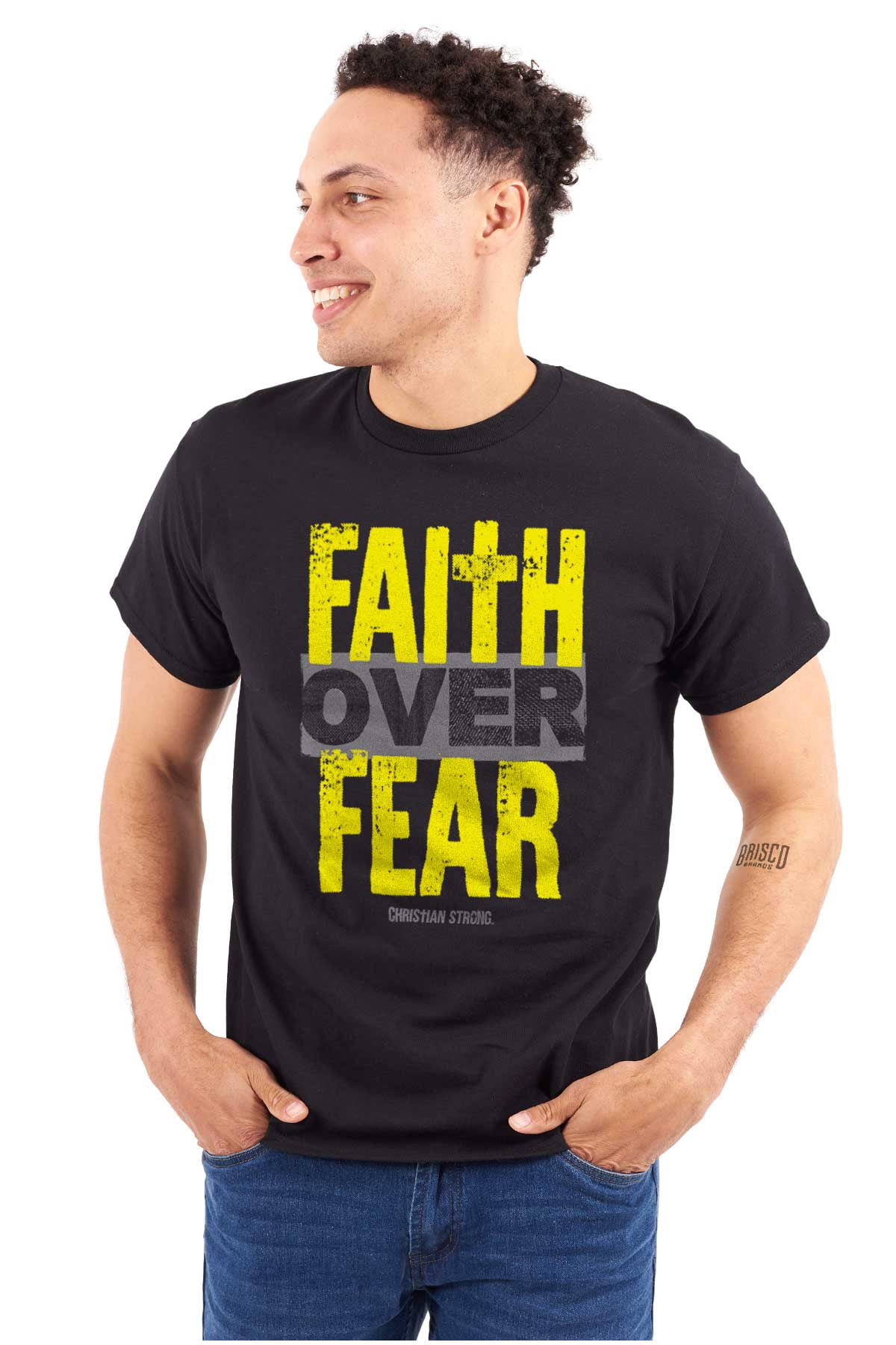Christian Religion Faith Over Fear Men's Graphic T Shirt Tees Brisco ...