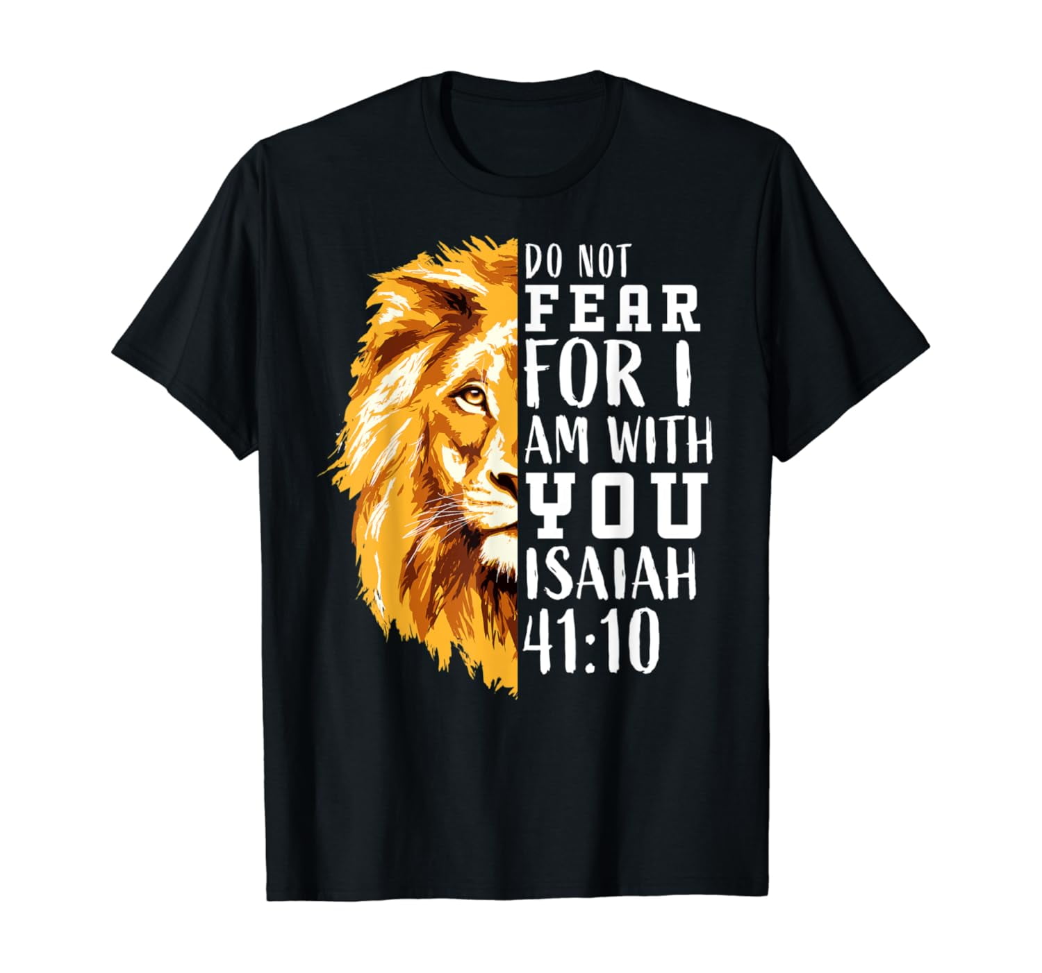 Christian Religious Bible Verse Sayings Lion Fear Scripture T-Shirt ...