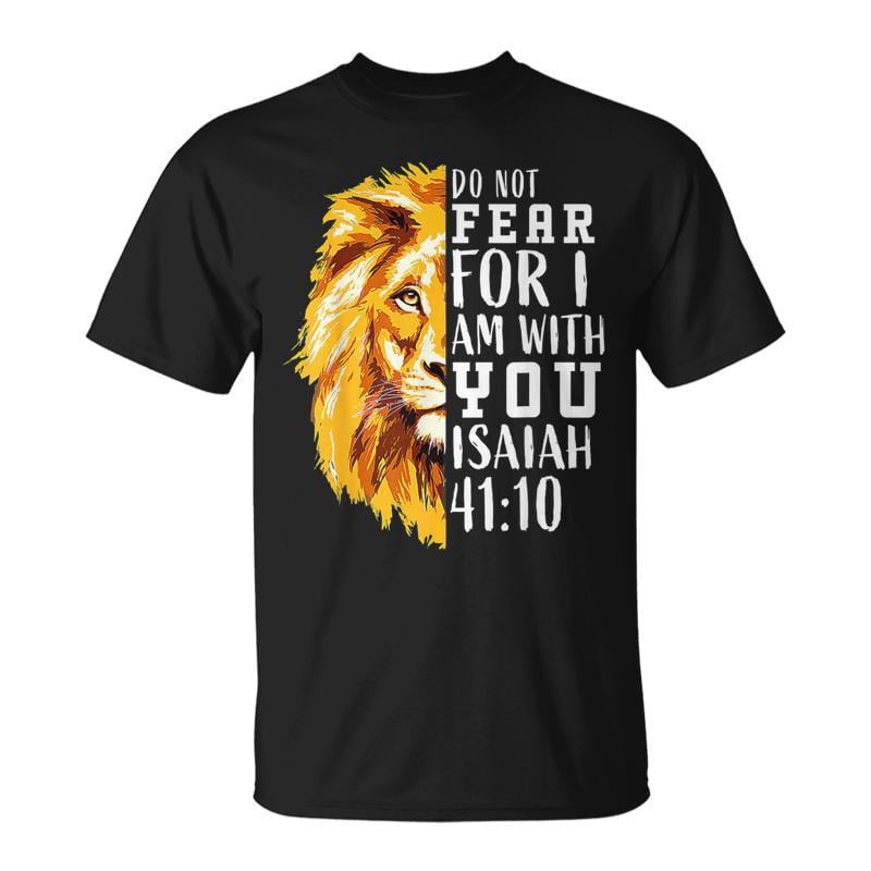 Christian Religious Bible Verse Sayings Lion Fear Scripture V6 TShirt ...