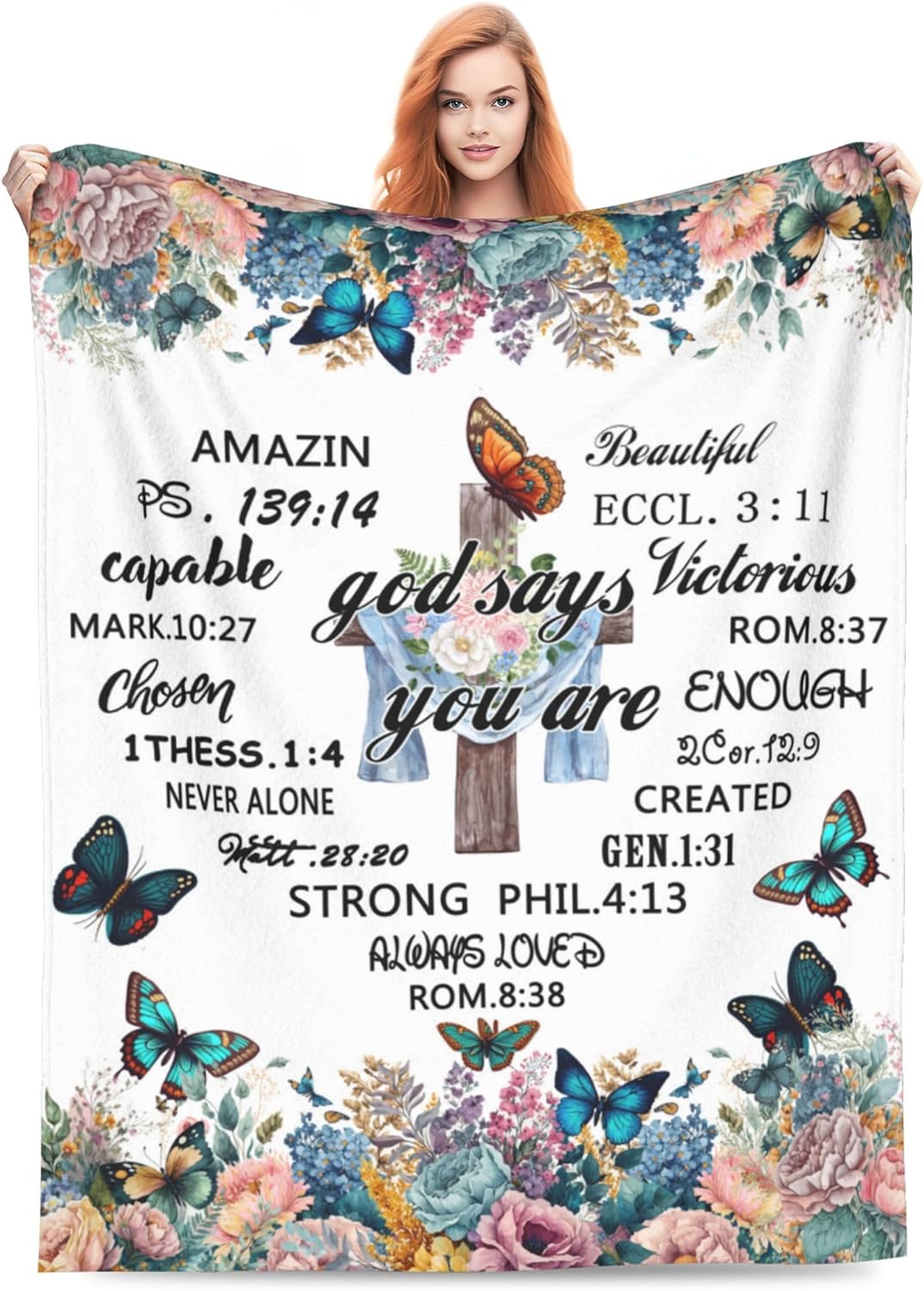 Christian Religious Bible Verse Scripture Prayer Jesus Cross Flower ...