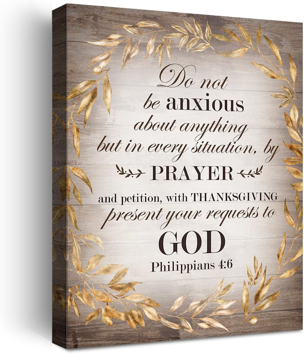 Christian Religious Canvas Wall Art,Do Not Be Anxious About Anything ...