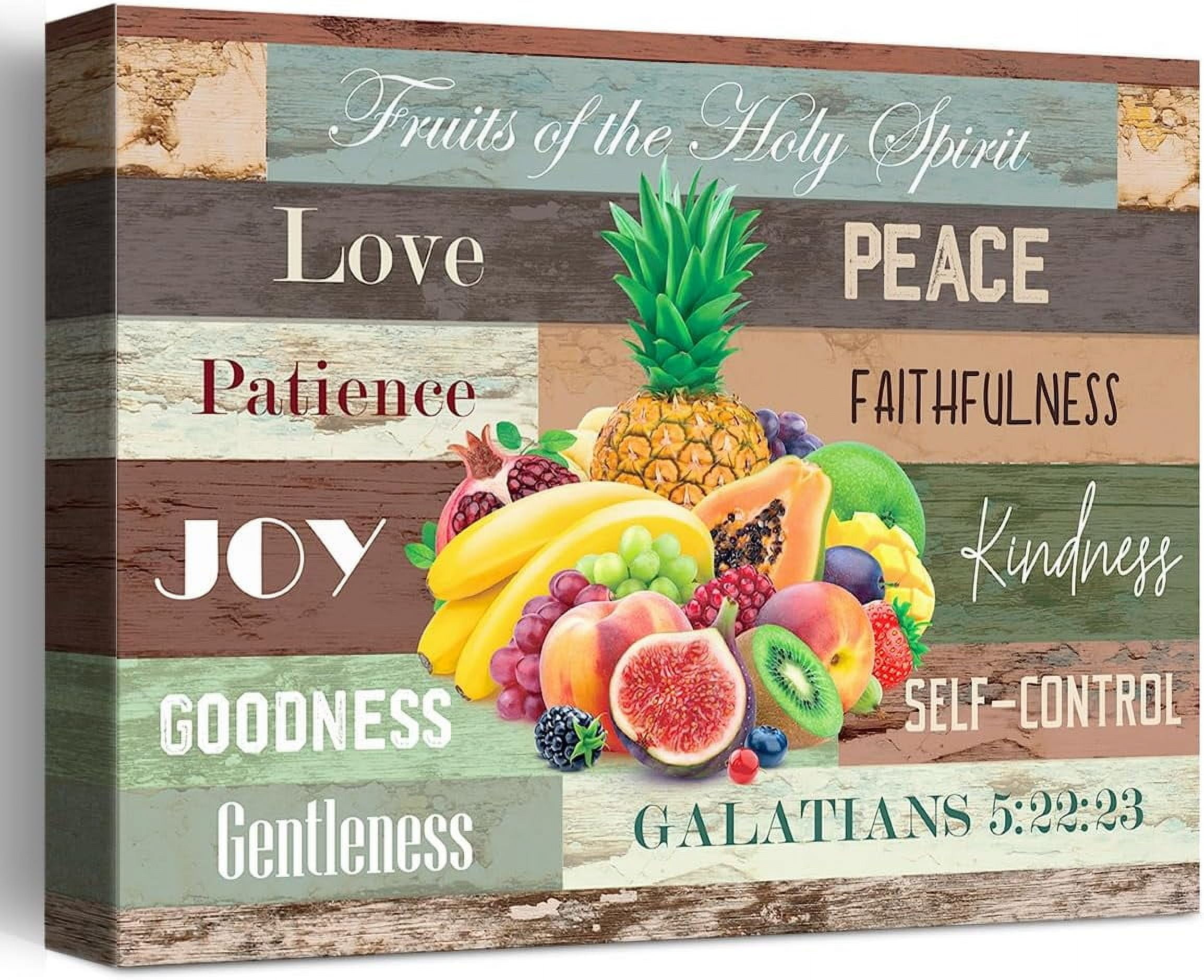 Christian Religious Canvas Wall Art,Fruits of the Holy Spirit Galatians ...