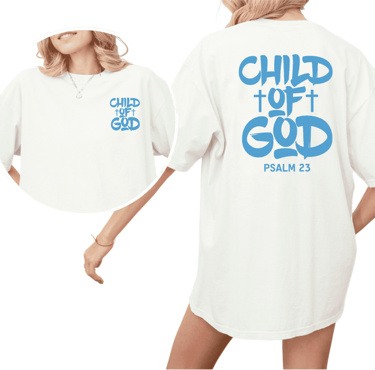 Christian Religious Child of God Print Tshirt Graphic Tees White Shirts ...