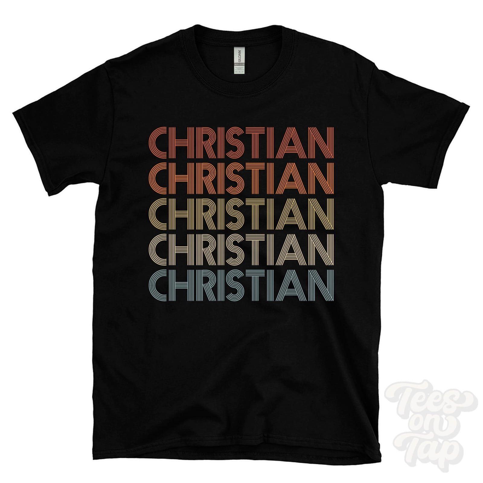 Christian Repeated Retro Style Cool Name T-Shirt - Walmart.com