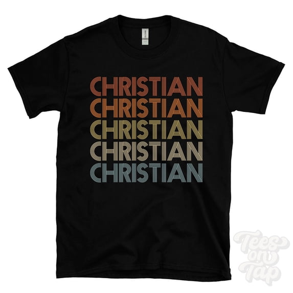 Christian Repeated Retro Style Cool Name T-Shirt - Walmart.com