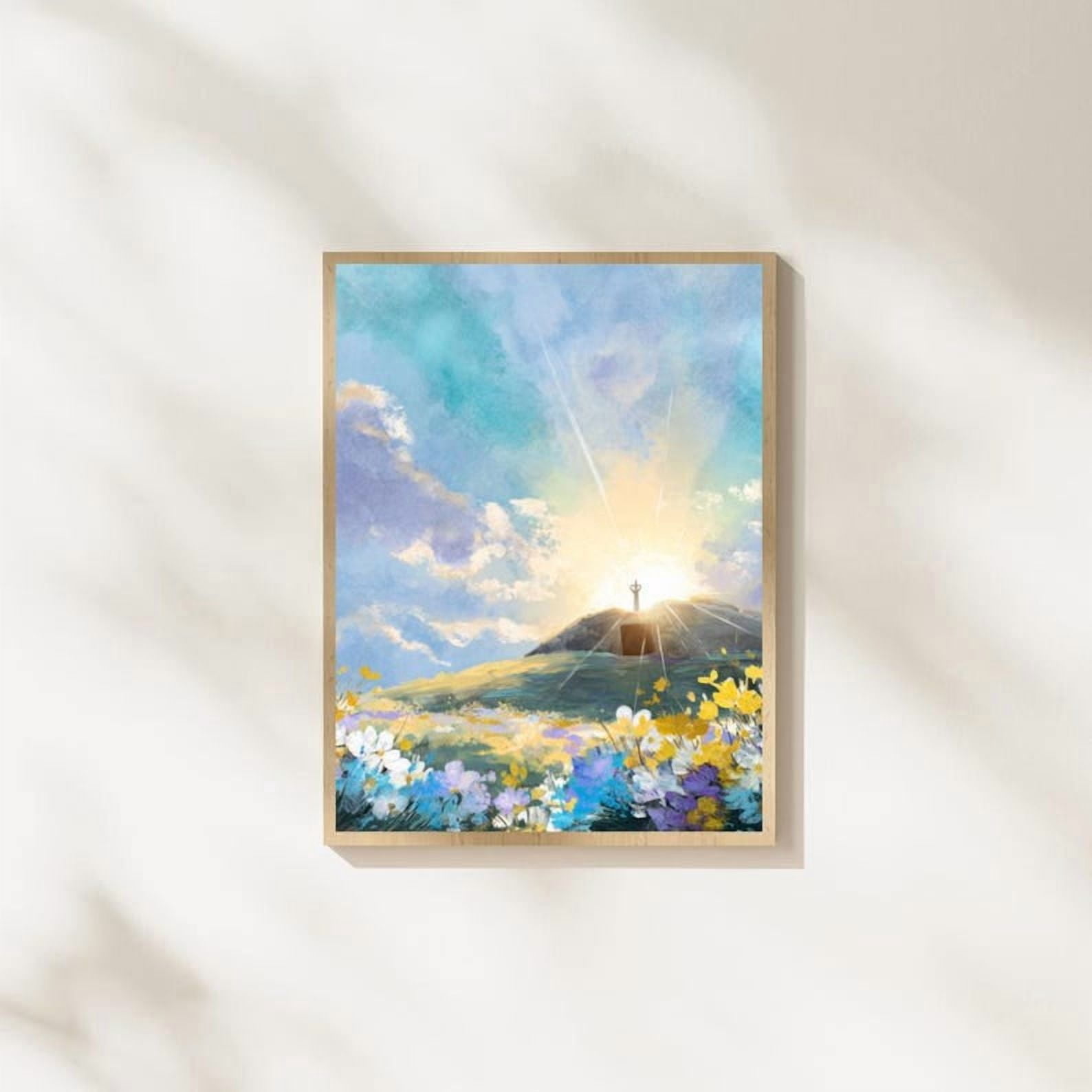 Christian Resurrection Jesus Ascension Sunrise poster Wall Art Decor ...