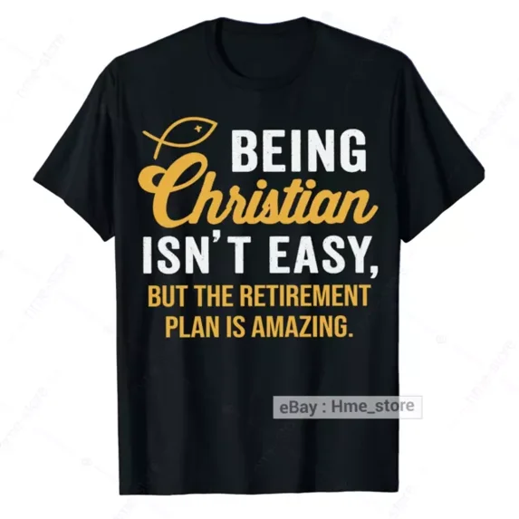 Christian Retirement Plan T-Shirt Jesus Faith In God Religious Bible ...
