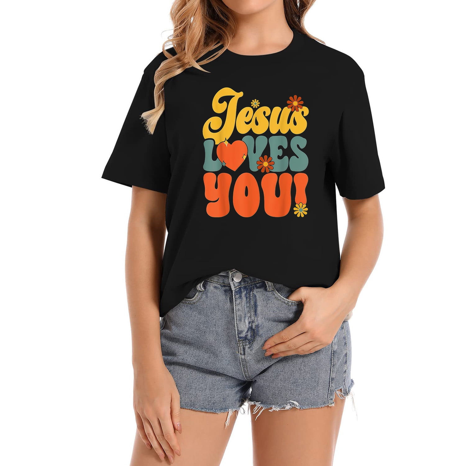 Christian Retro Jesus Loves You! Religious Faith God 70s T-Shirt ...