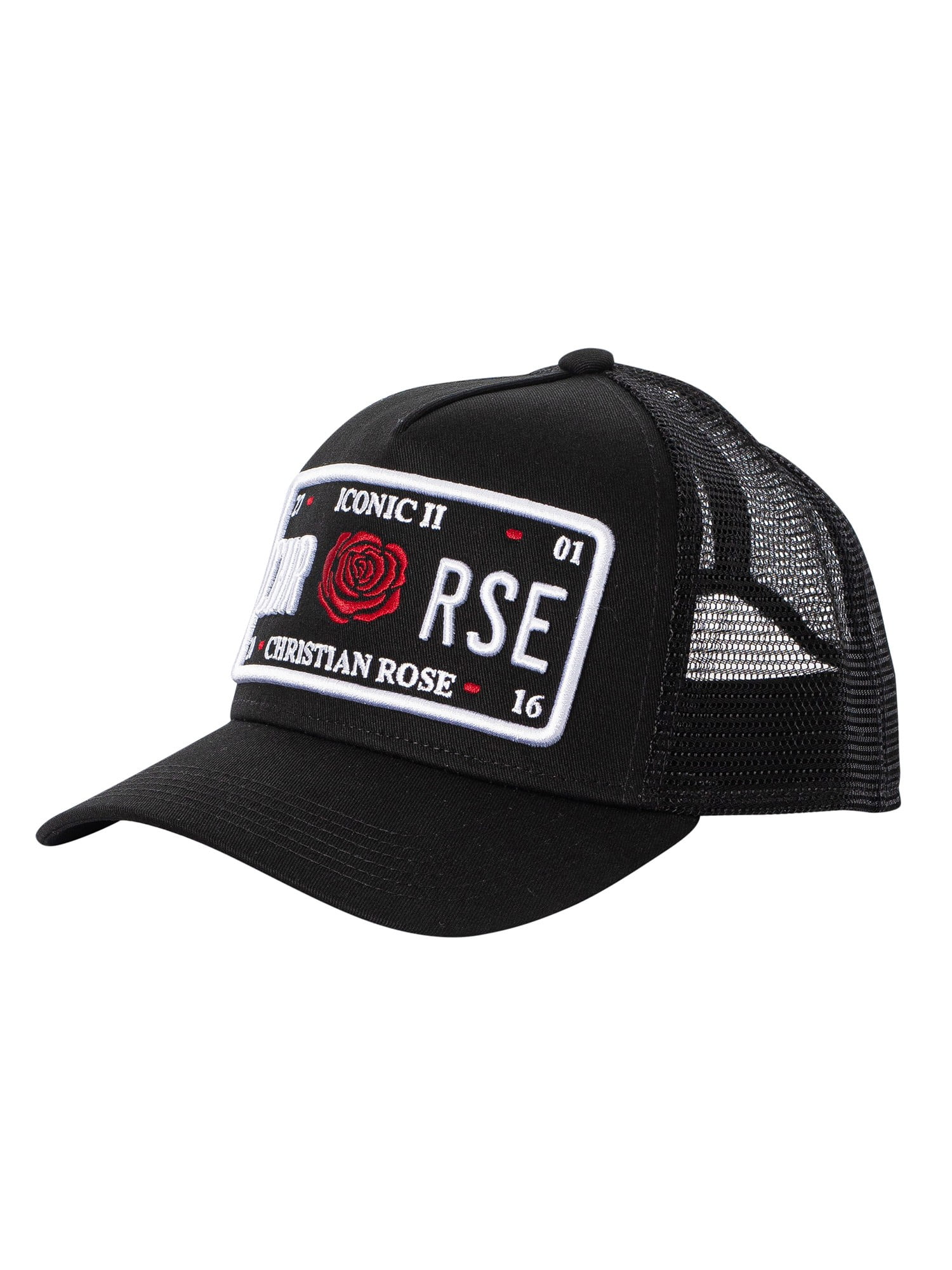 Christian Rose Iconic II Red Rose Trucker Cap, Black - Walmart.com