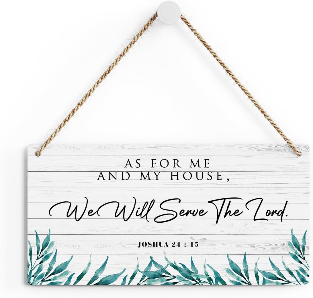 Christian Rustic Bible Verse Wood Decor Sign, Joshua 2415 Scriptures ...