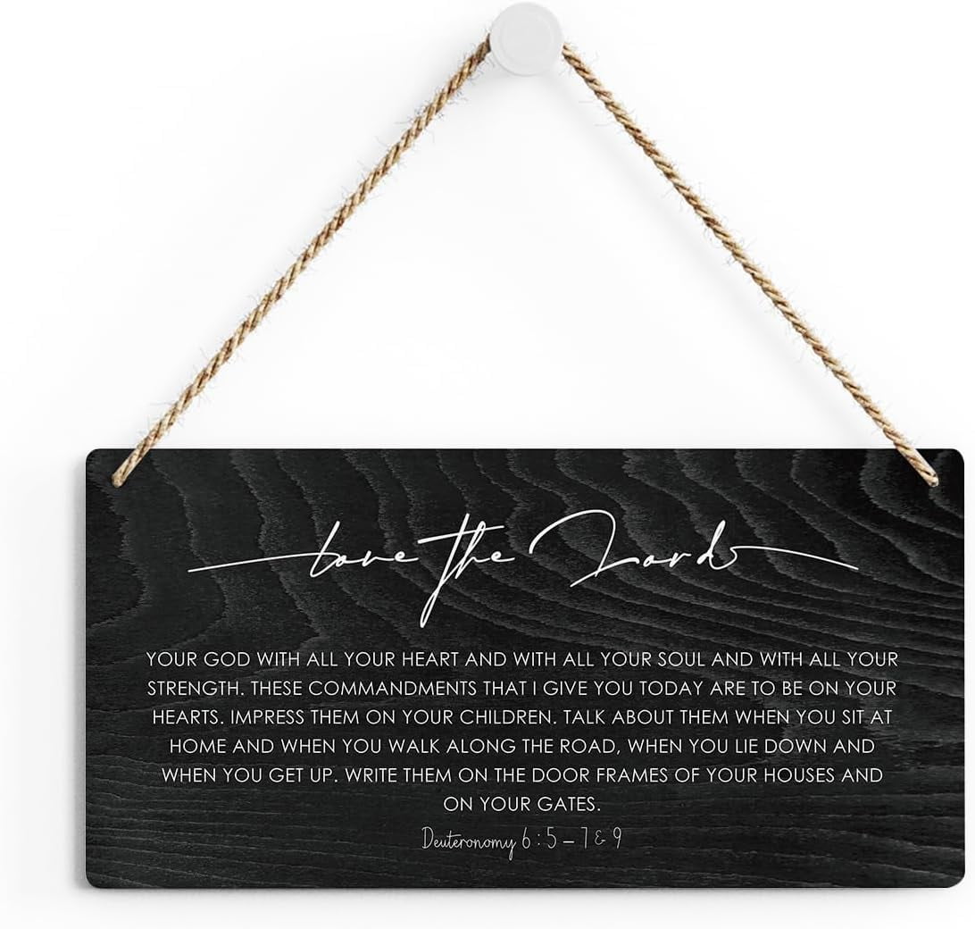 Christian Rustic Love the Lord Bible Verse Wood Decor Sign, Deuteronomy ...