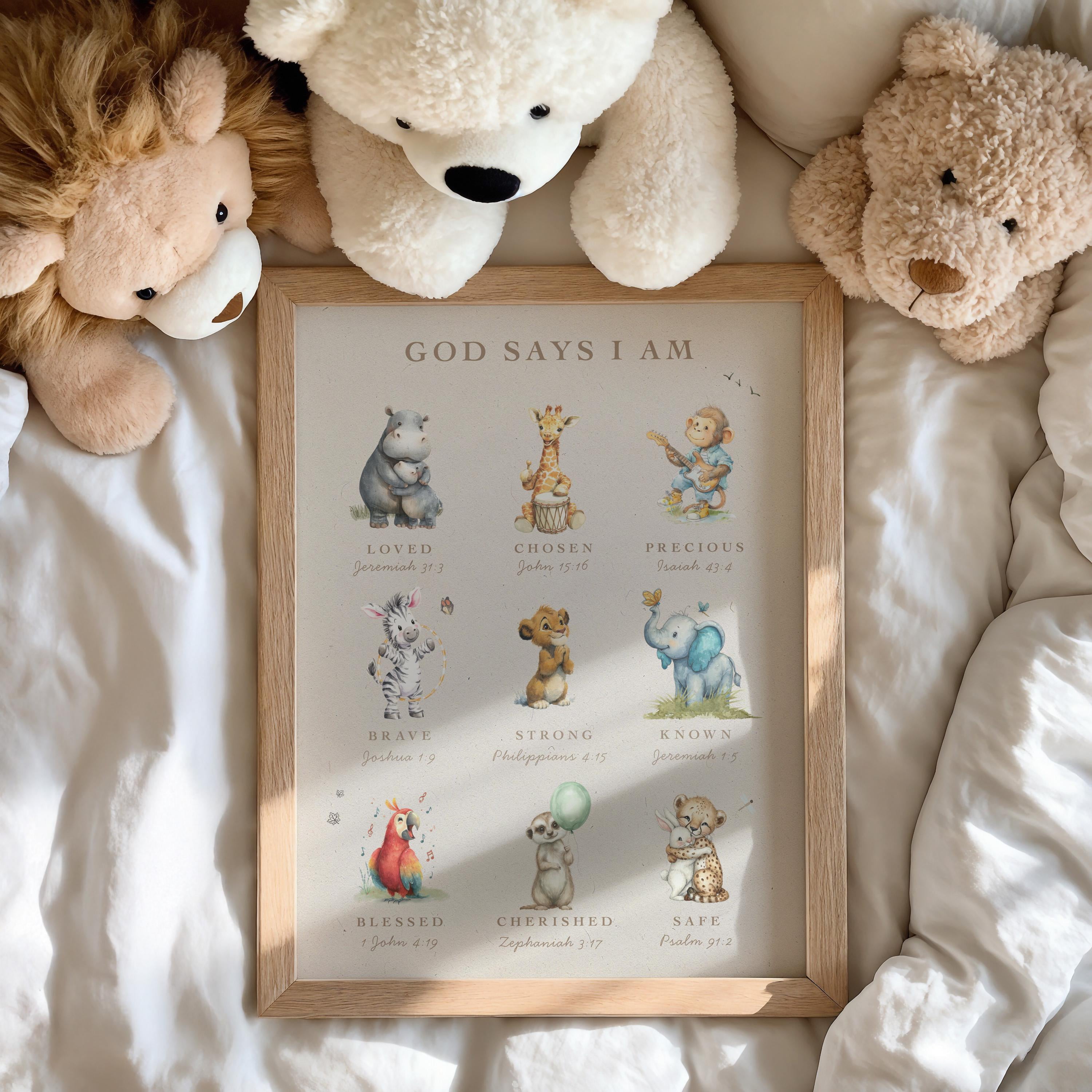 Christian Safari Nursery Decor, Woodland Nursery, Biblical Affirmations ...