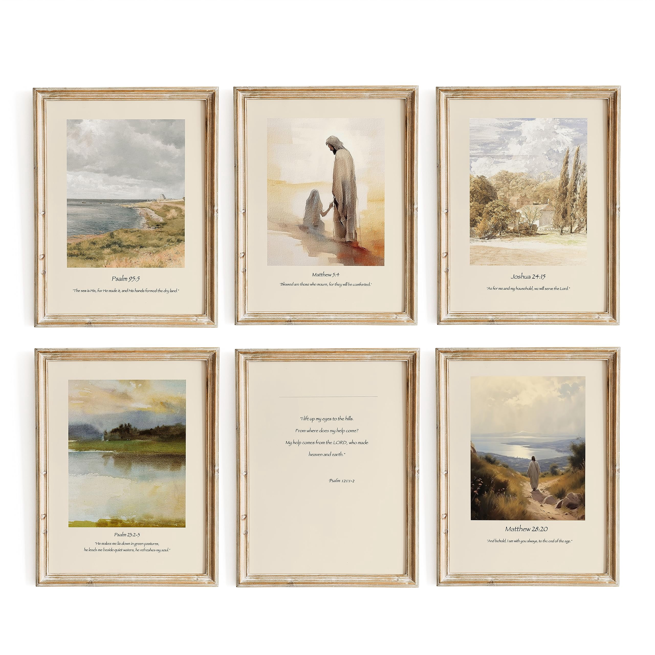 Christian Scripture Gallery Art Set, Jesus Bible Verse Wall Art Print ...