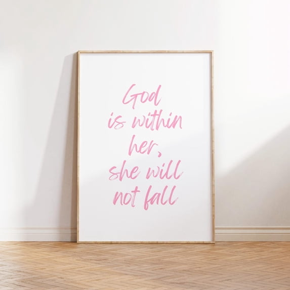 Christian Scripture Light Pink Wall Art, Unframed Canvas Size 24x36 ...