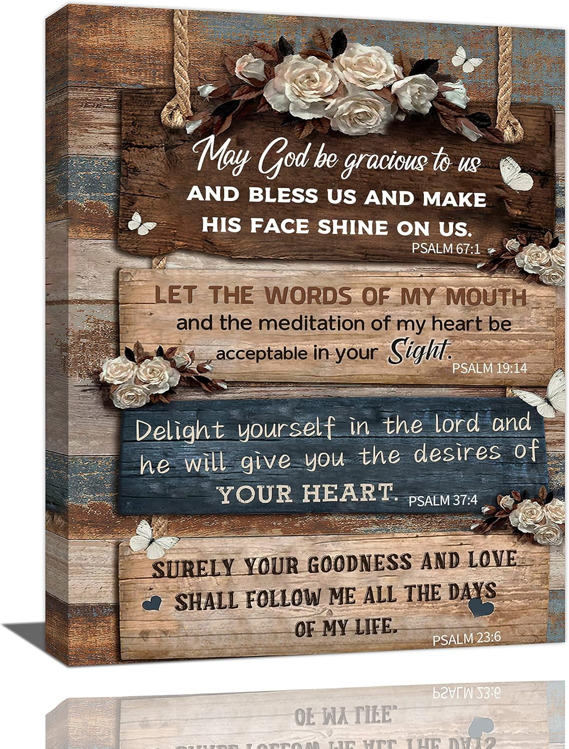Christian Scripture Wall Art Farmhouse Bible Verse Wall Decor Country ...
