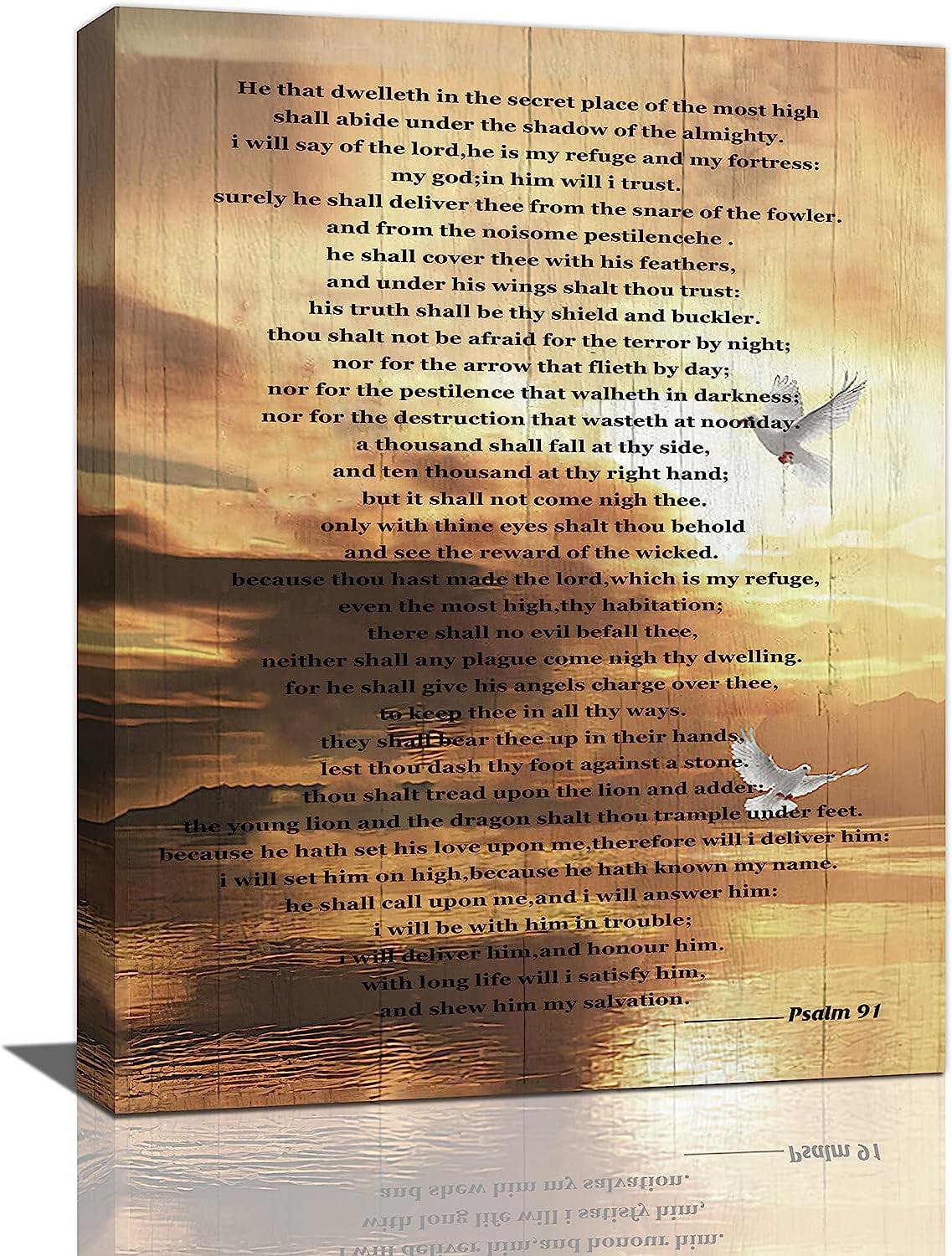 Christian Scripture Wall Art Farmhouse Psalm 91 Wall Decor Country ...