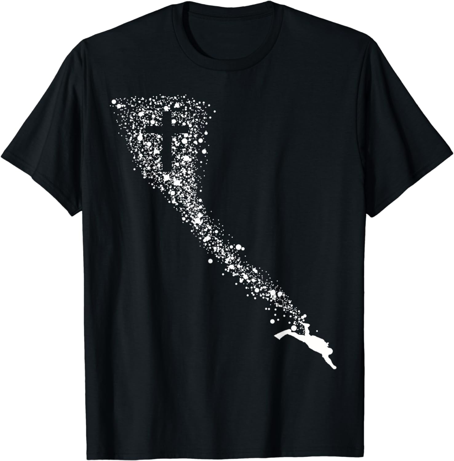 Christian Scuba Diving Jesus Cross Dive Flag Faith Diver Art T-Shirt ...