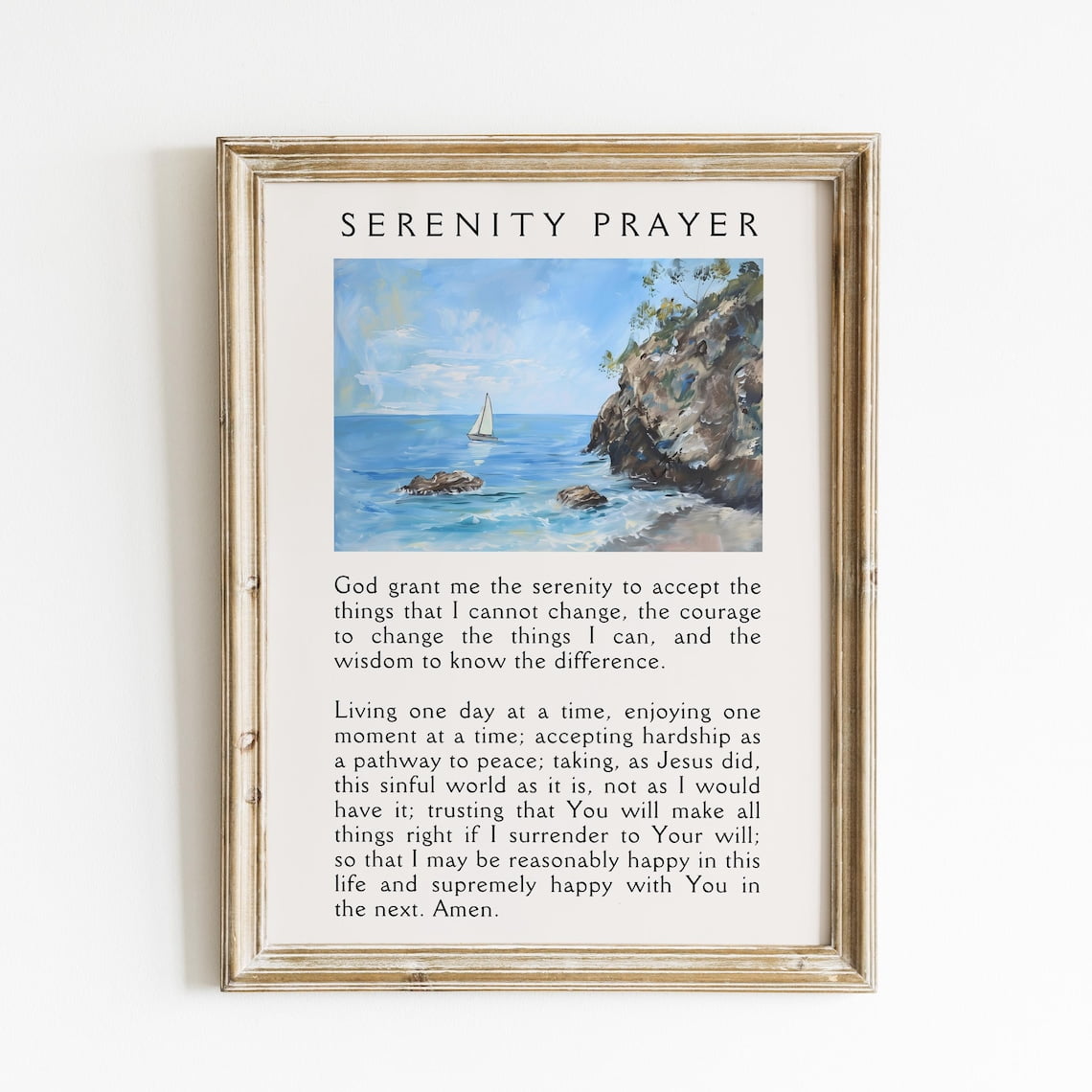 Christian Serenity Prayer Wall Art Bible Verse Decor For Christian ...