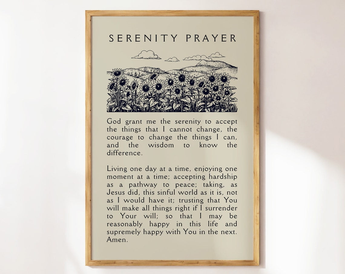 Christian Serenity Prayer Wall Art Bible Verse Decor Neutral Christian ...