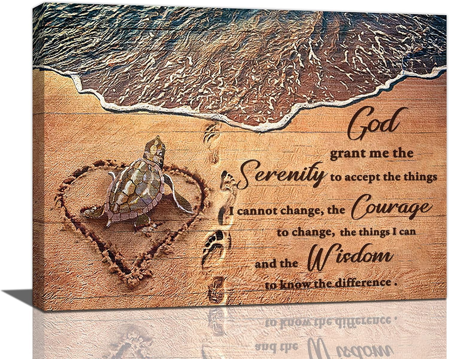 Christian Serenity Prayer Wall Art Sea Turtle Scripture Bible Verse ...