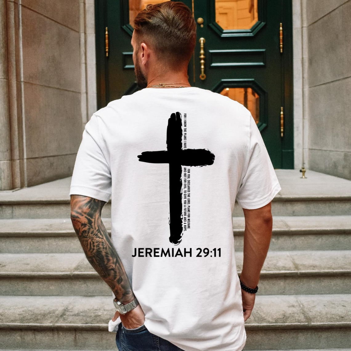 Christian Shirt: Bible Verse Cross Jeremiah 29-11 Faith Tee Sweatshirt ...