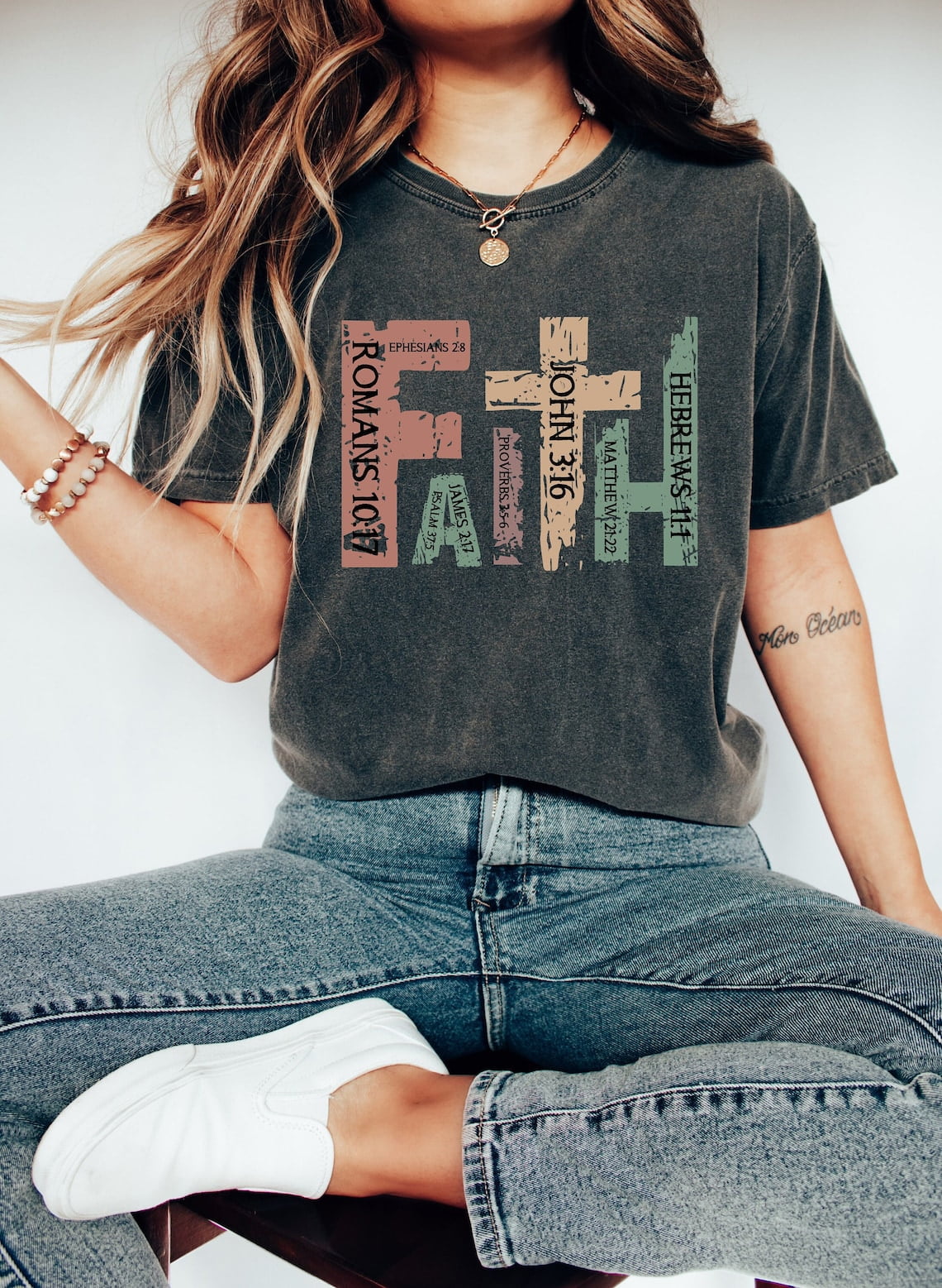 Christian Shirt, Bible Verse T-Shirt, Religious Outfit, Retro Faith T Shirt, Christian Cross ...