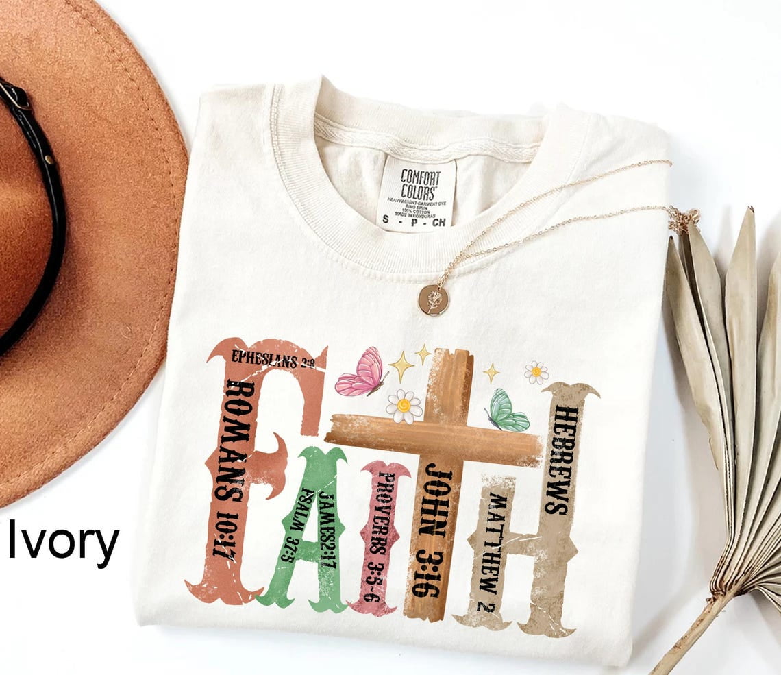 Christian Shirt, Bible Verse T-Shirt, Religious Outfit, Retro Faith T ...