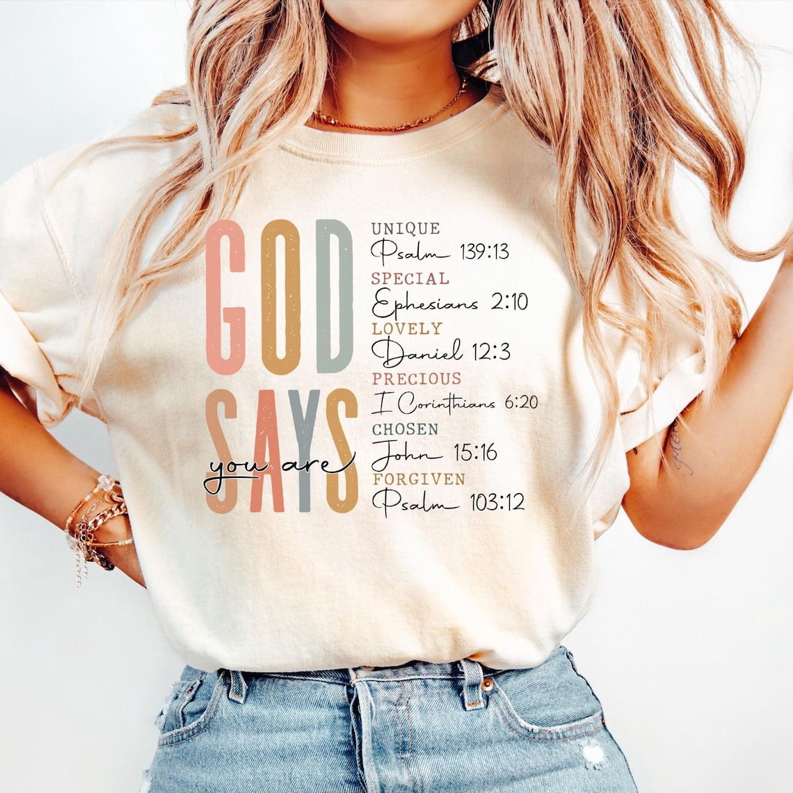 Christian Shirt: God Says You Are Blessed Strong Bible Verse Tee ...