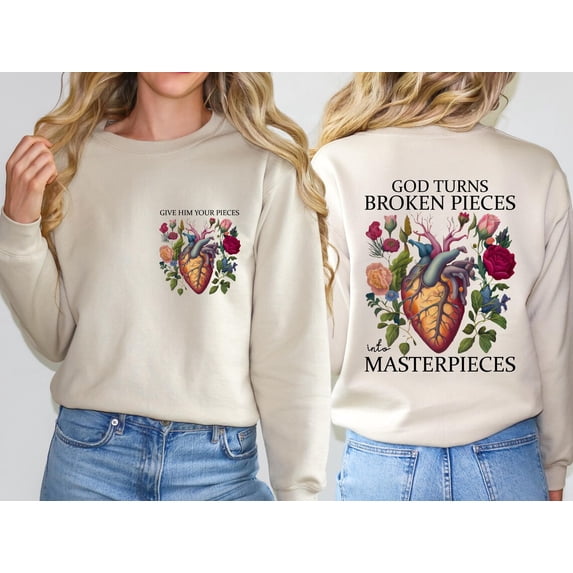 Christian Shirt: God Turns Broken Pieces Into Masterpieces Tee All Size ...