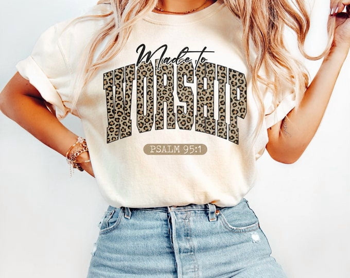 Christian Shirt - Made to Worship Psalm 95:1 Shirt - Womens Christian ...