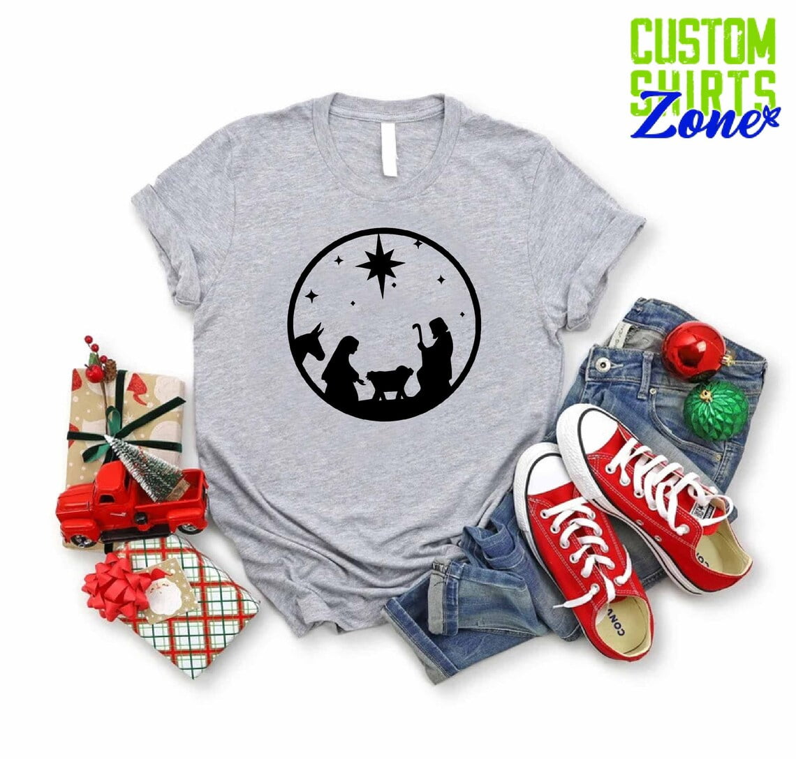 Christian Shirt, Nativity Scene Shirt, Winter Nativity Shirt, True ...