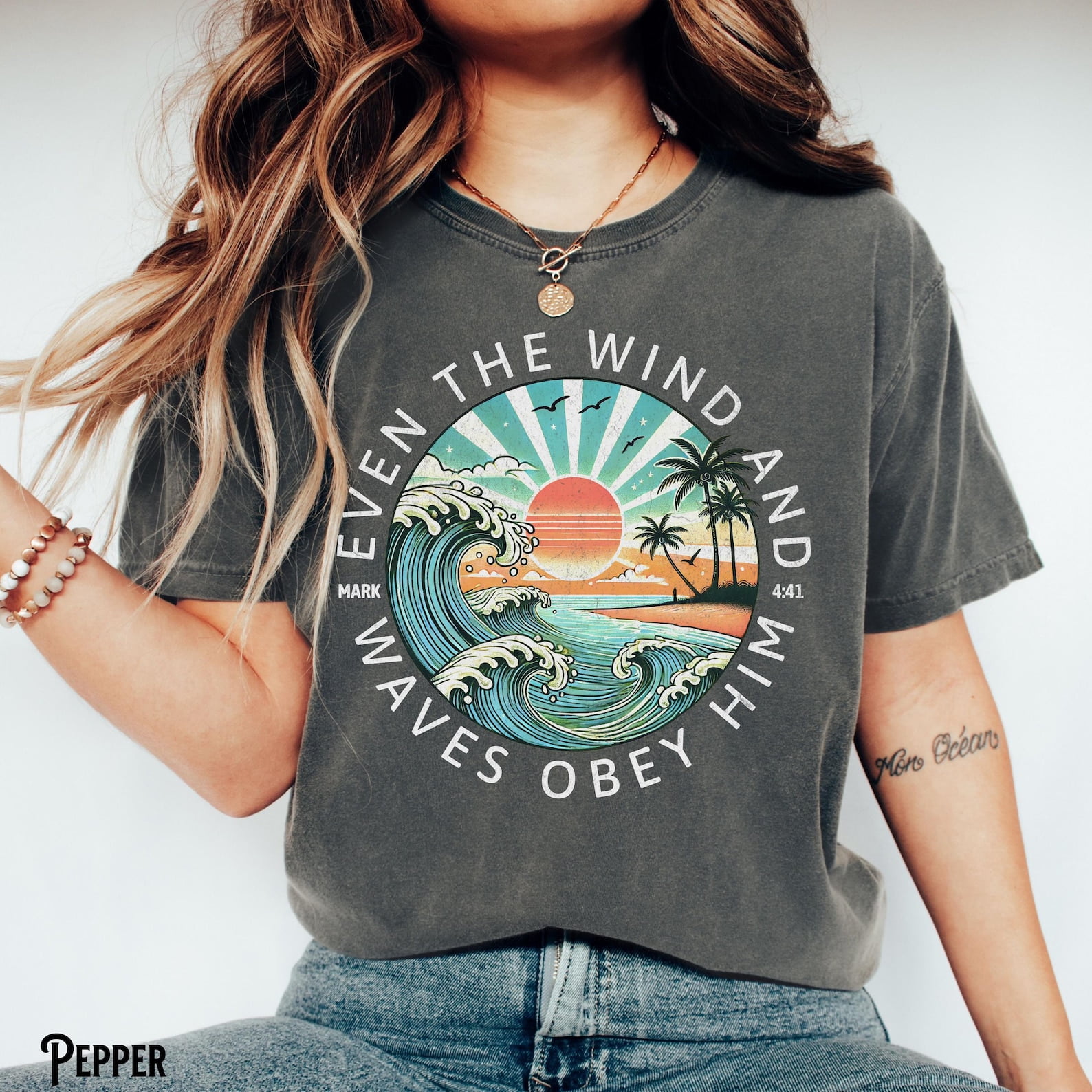 Christian Shirt, Ocean, Beachy Tshirt, Faith Tee, Bible Verse, The Wind ...