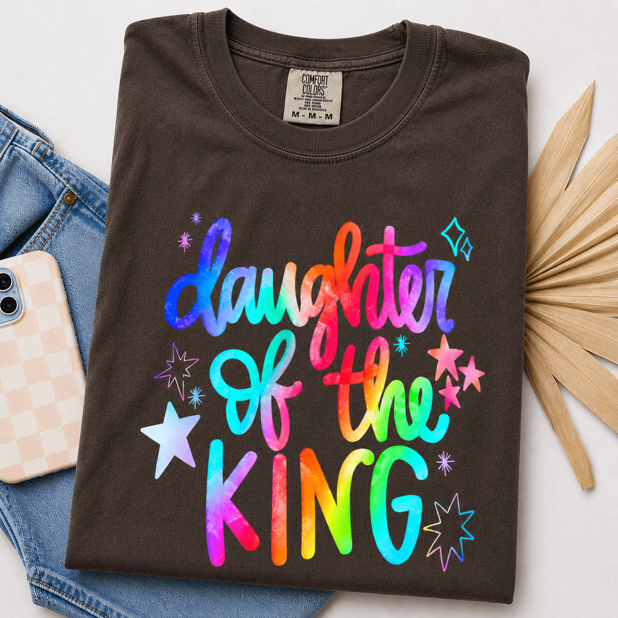 Christian Shirt for Women, Daughter Of The King Tee, Watercolor Rainbow ...