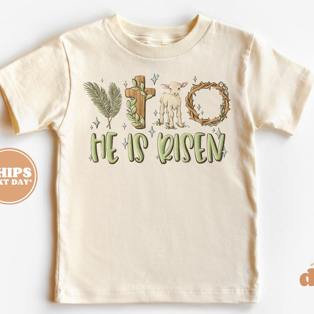 Christian Shirts For Kids - He Is Risen Thorn Crown Christian Shirt - Jesus TODDLER SHORT SLEEVE ...