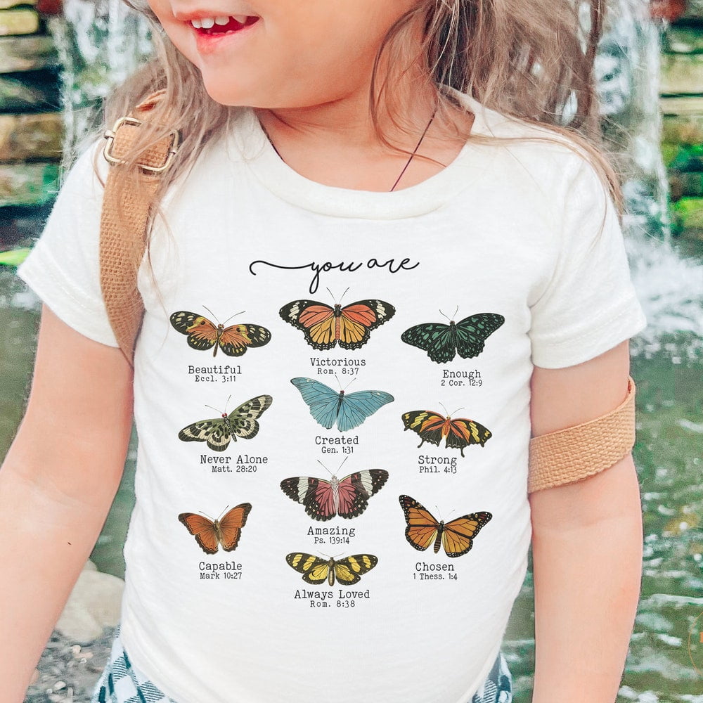 Christian Shirts For Kids - Jesus Shirt - Bible Verse Butterfly TODDLER ...