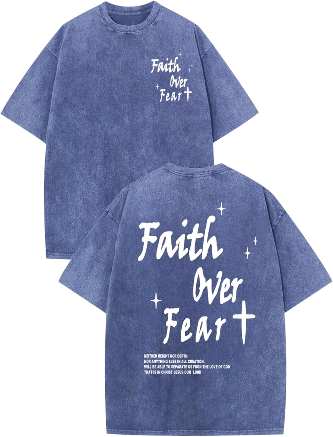 Christian Shirts for Men Faith Over Fear Acid Wash Tshirts Faith ...