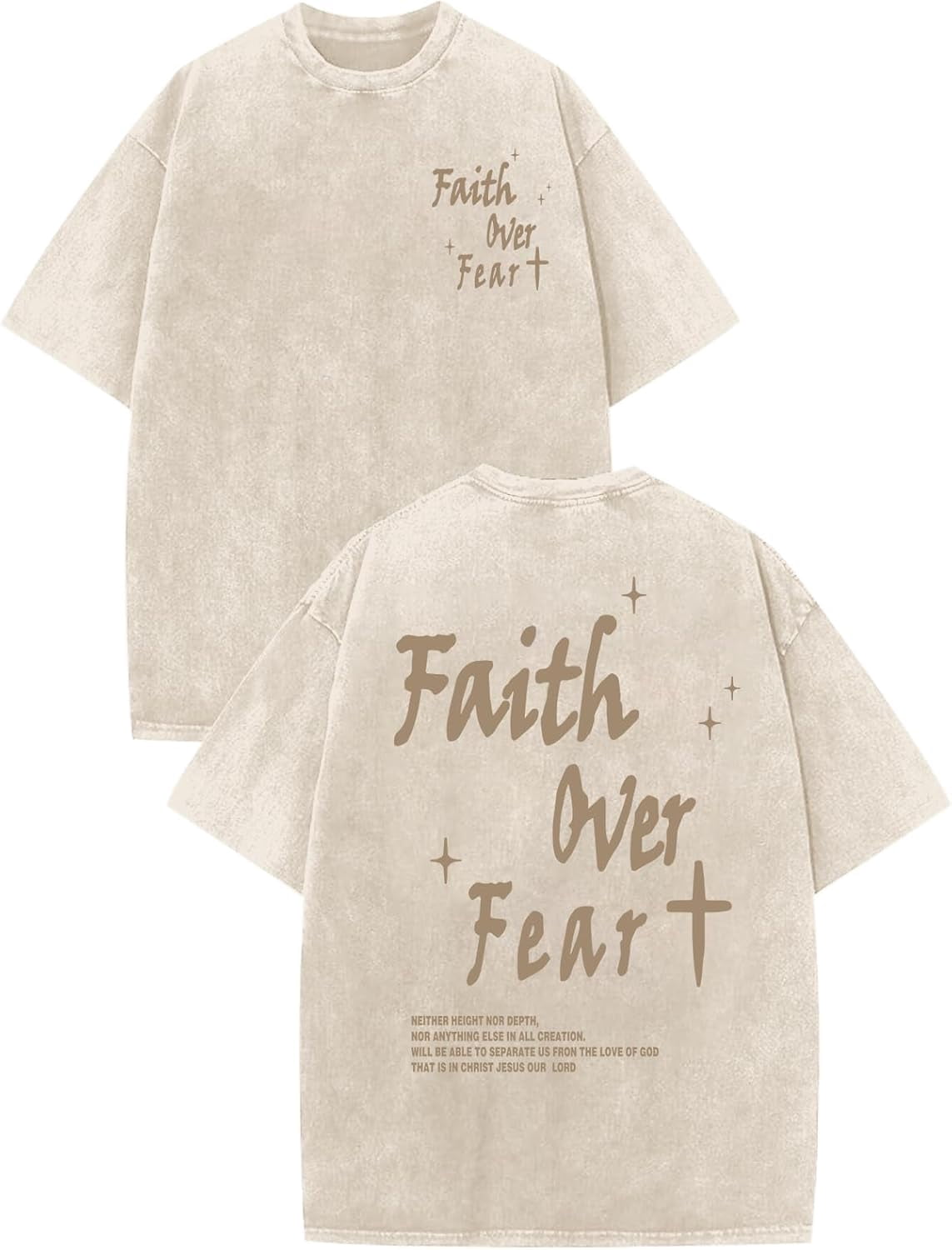 Christian Shirts for Men Faith Over Fear Acid Wash Tshirts Faith ...