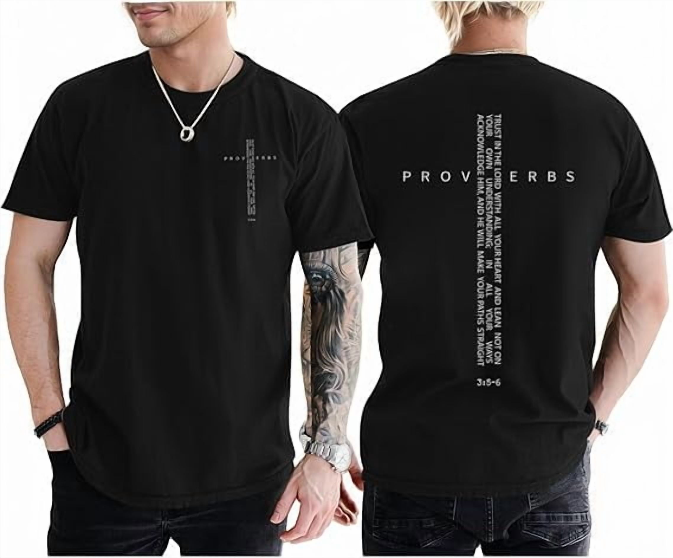 Christian Shirts for Men Vintage Religious Cross Bible Verse T-Shirt ...