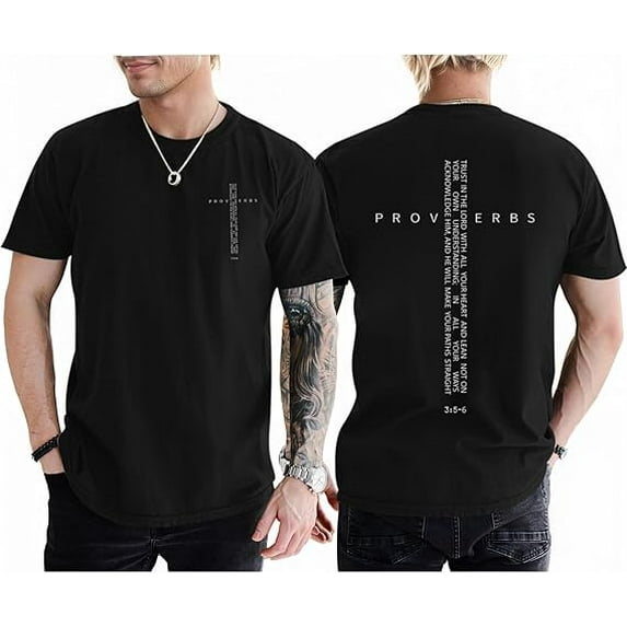 Christian Shirts for Men Vintage Religious Cross Bible Verse T-Shirt ...