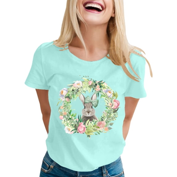 Christian Shirts for Women Letter Print Crew Neck Short Sleeve Multiple ...