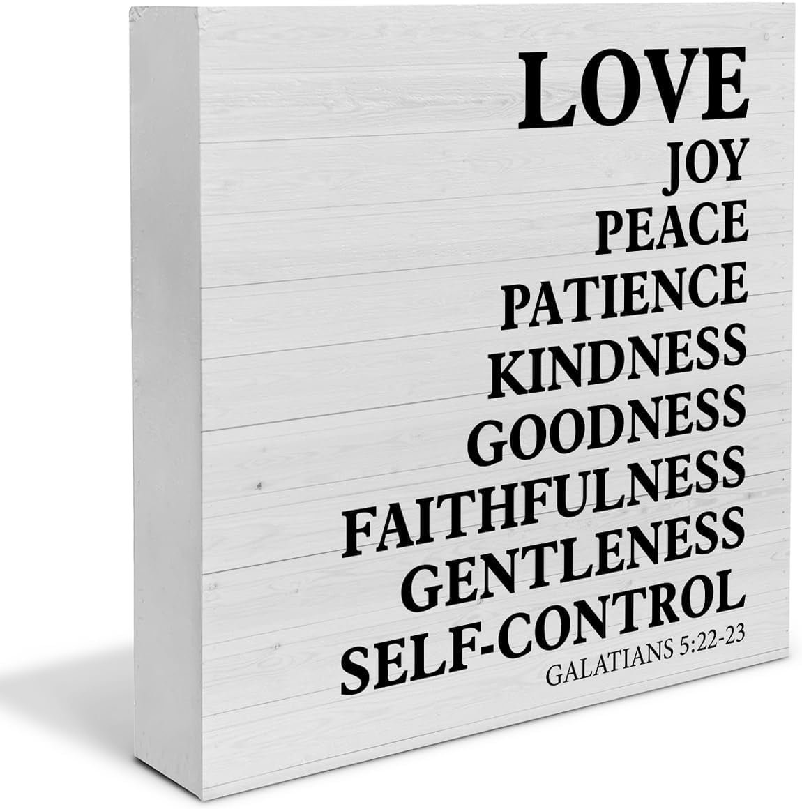 Christian Sign Love Joy Peace Bible Verse Wooden Box Sign Galatians 5: ...