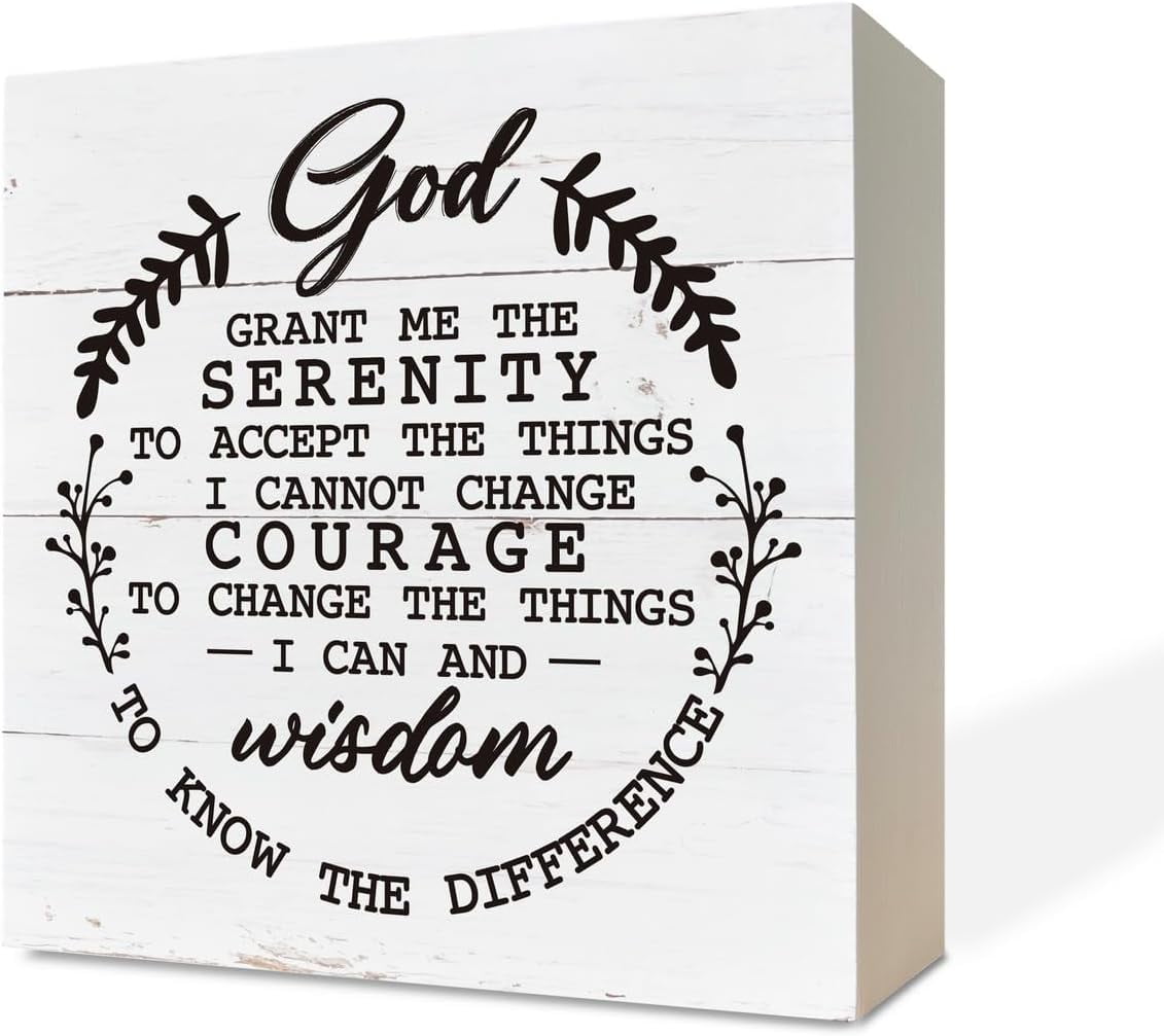 Christian Sign Scripture Decor Wooden Box Sign Desk Decor Wisdom Sign ...