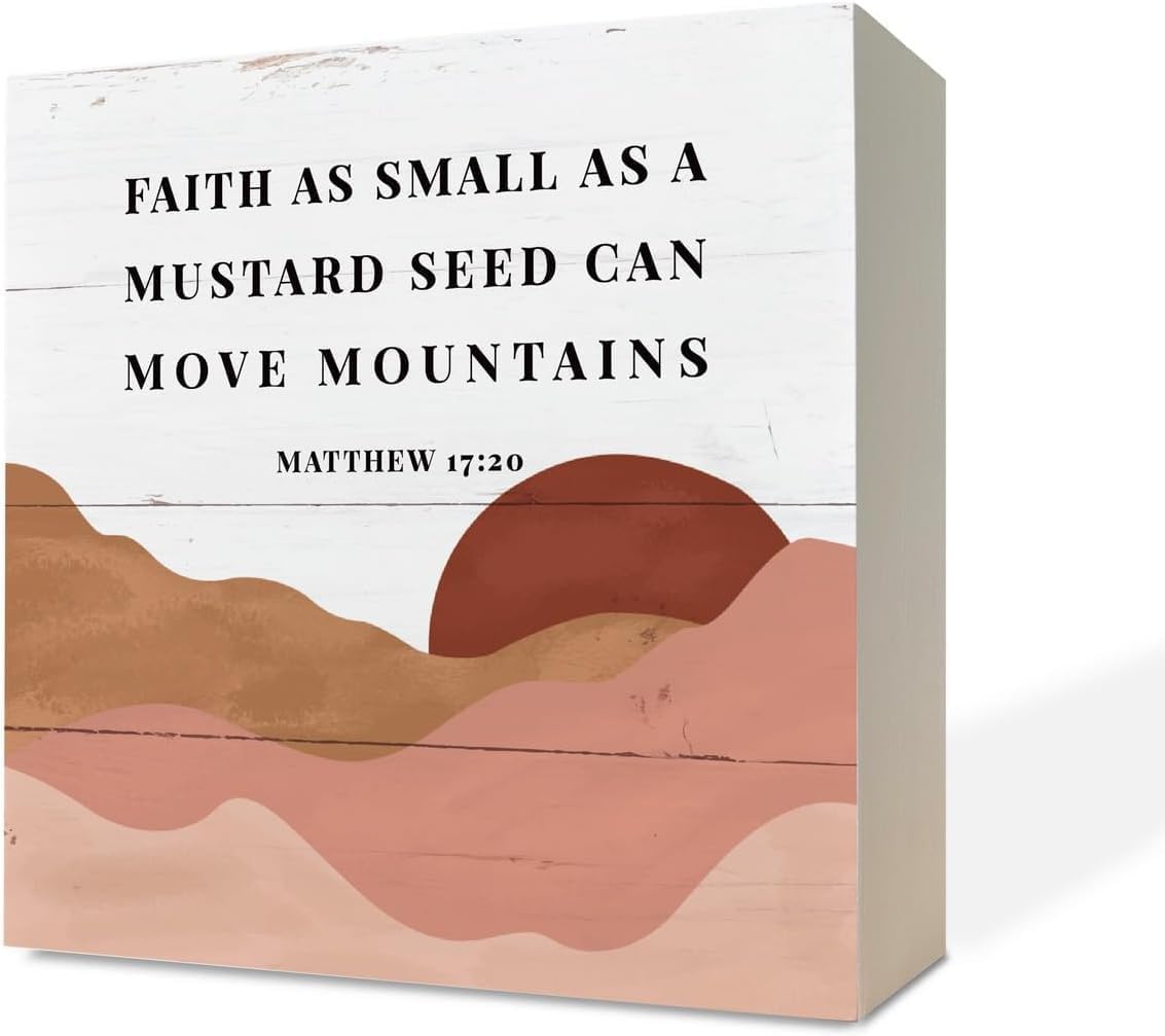 Christian Sign Table Art Signs Wooden Box Sign Desk Decor Positive Home ...